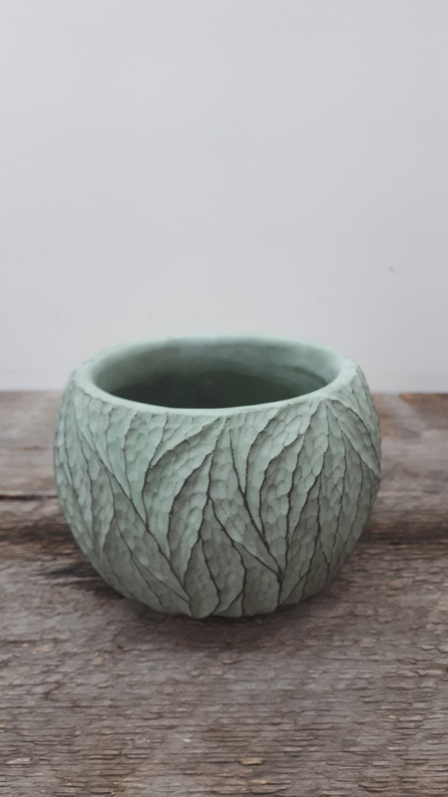 Cement Leaf Pattern Pot | Lace and Leaves Studio